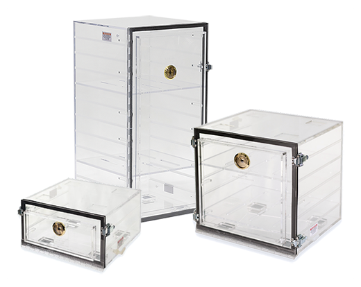 Clear Acrylic Stackable Cubicle Desiccators | PlasLabs- MG Scientific