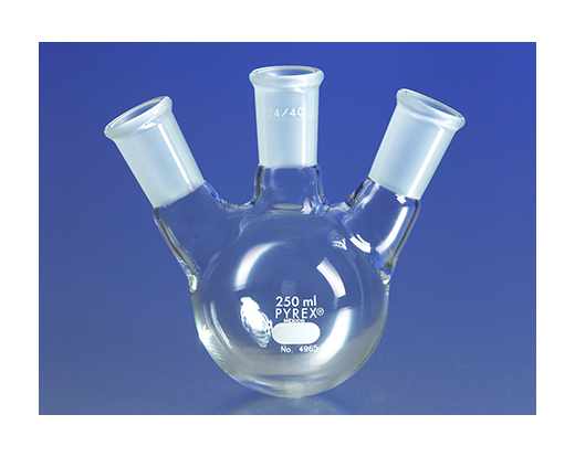3-Neck Angled Distilling Flask | Corning- MG Scientific