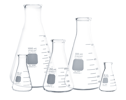 Pyrex Narrow Mouth Erlenmeyer Flasks with Heavy Duty Rim | Corning- MG ... Pyrex Narrow Mouth Erlenmeyer Flasks with Heavy Duty Rim | Corning- MG ...