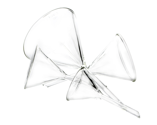 Pyrex Fluted 60 degree Short Stem Funnels | Corning- MG Scientific