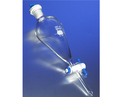 Pyrex Pear Shaped Squibb Separatory Funnels | Corning- MG Scientific