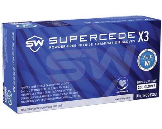 Supercede X3 Nitrile Exam Gloves | SW Safety- MG Scientific