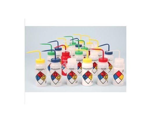 Bottle, Right-To-Know Safety-labeled Wash Bottle, Wide Mouth, Clear