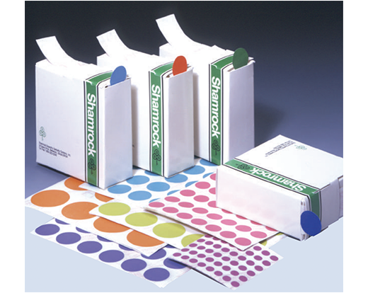 Dot Labels, Color Coded | Shamrock- MG Scientific