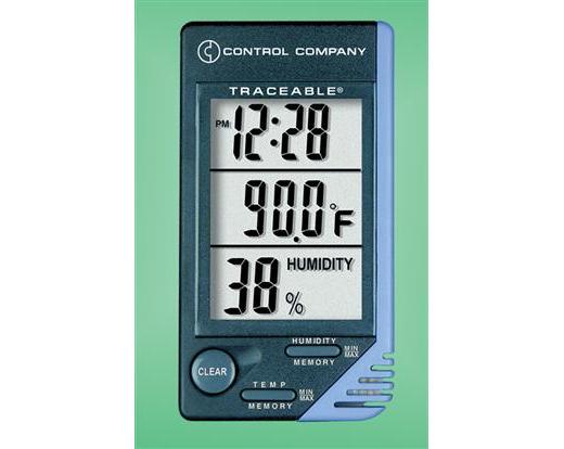 Thermometer, Traceable® Therm./Clock/Humidity Monitor